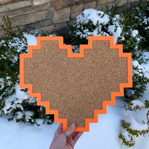 Pixel Heart Shaped Pin Board | Cork Board (multiple Sizes) - Etsy