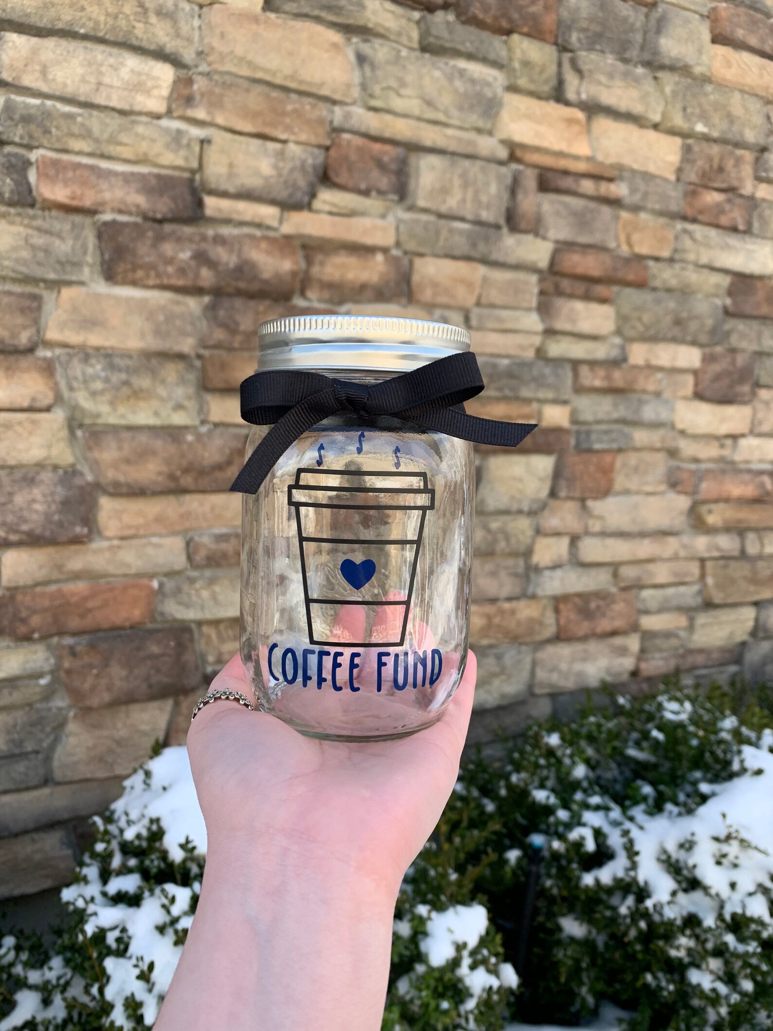 Coffee Fund Mason Jar Bank (pint Size) - Etsy