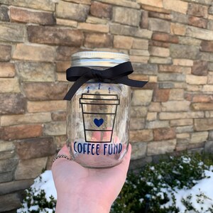 Coffee Fund Mason Jar Bank (pint Size) - Etsy