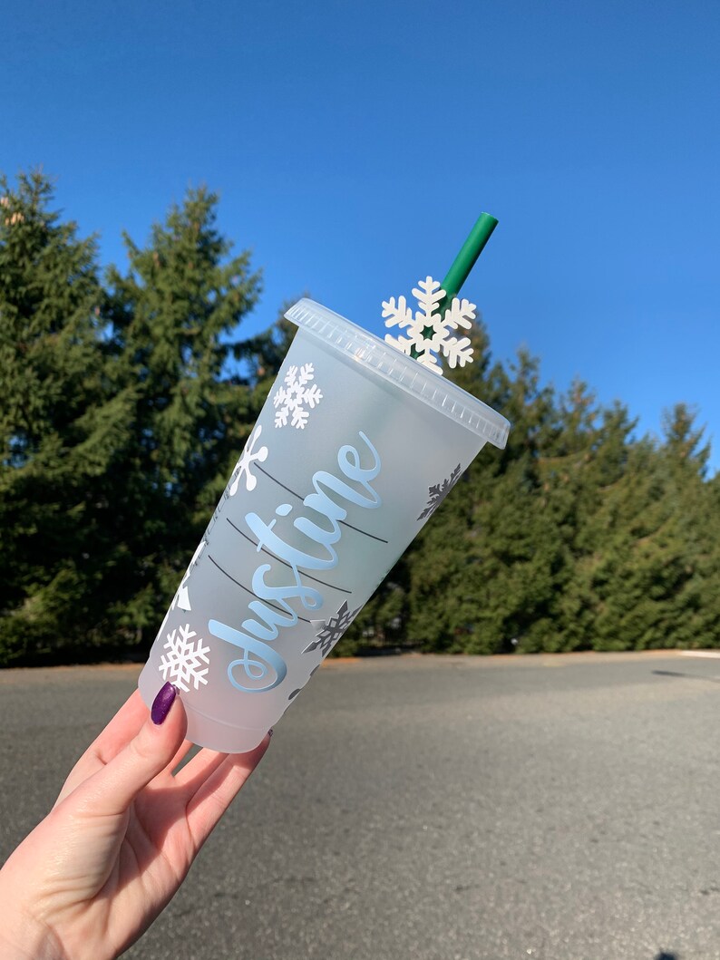 Snowflake Straw Slider Straw Decoration | Etsy