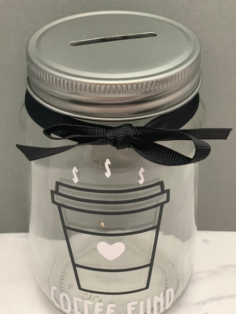 Coffee Fund Mason Jar Bank (pint Size) - Etsy