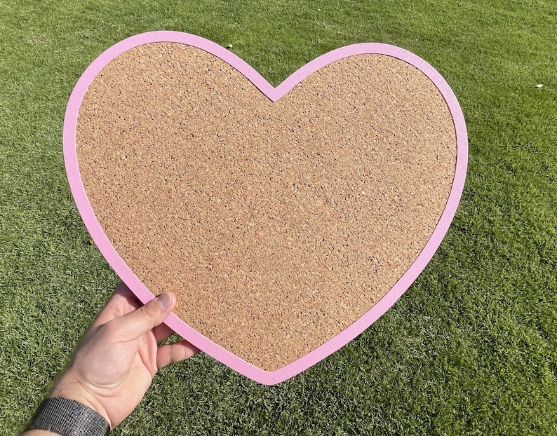 Large Heart Shaped Pin Board | Cork Board (18" X 15") - Etsy