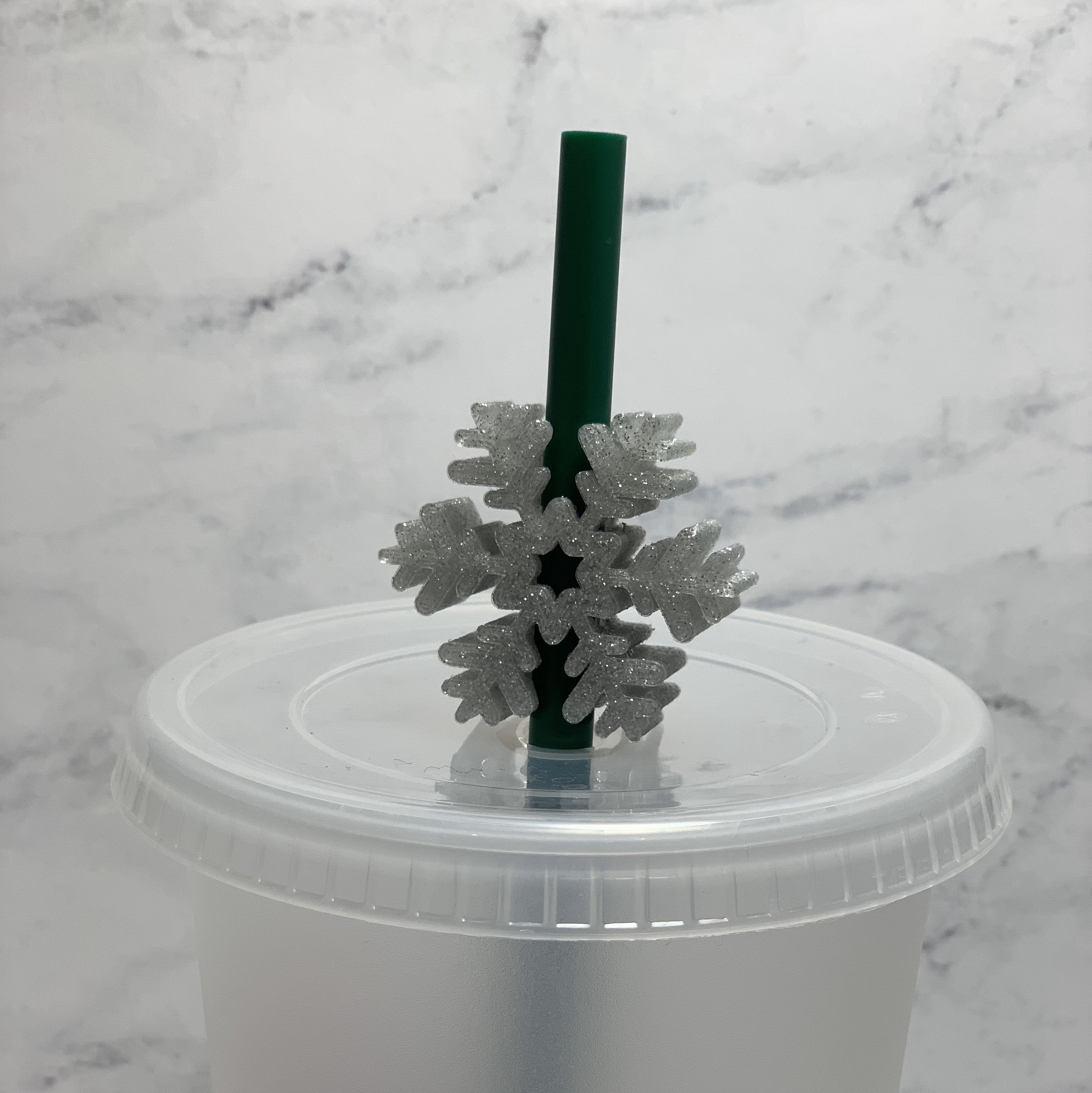 Snowflake Straw Slider Straw Decoration - Etsy