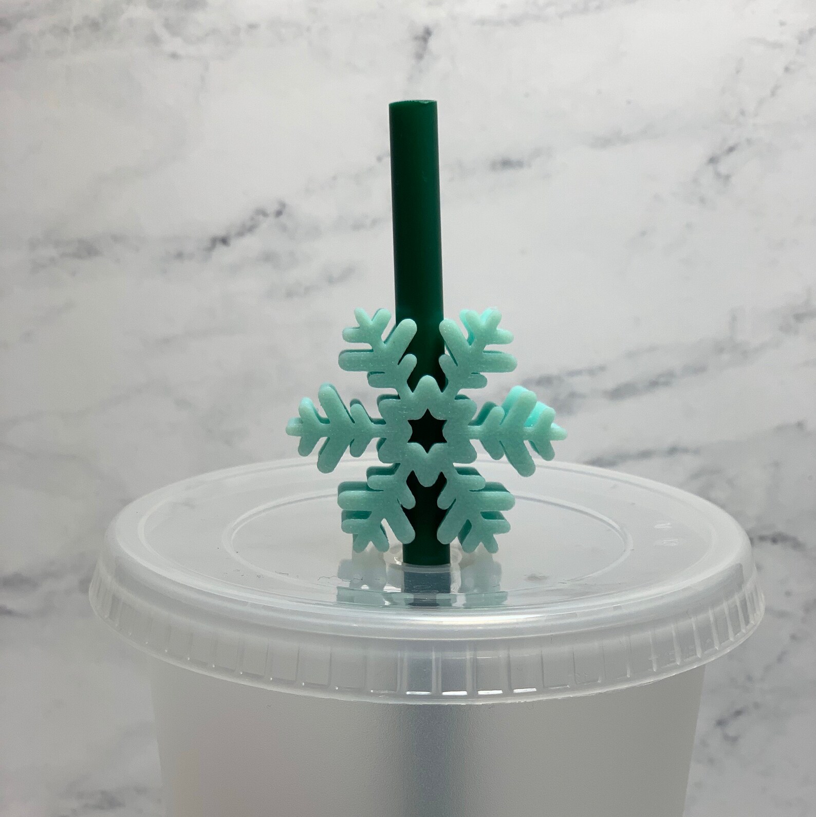 Snowflake Straw Slider Straw Decoration - Etsy