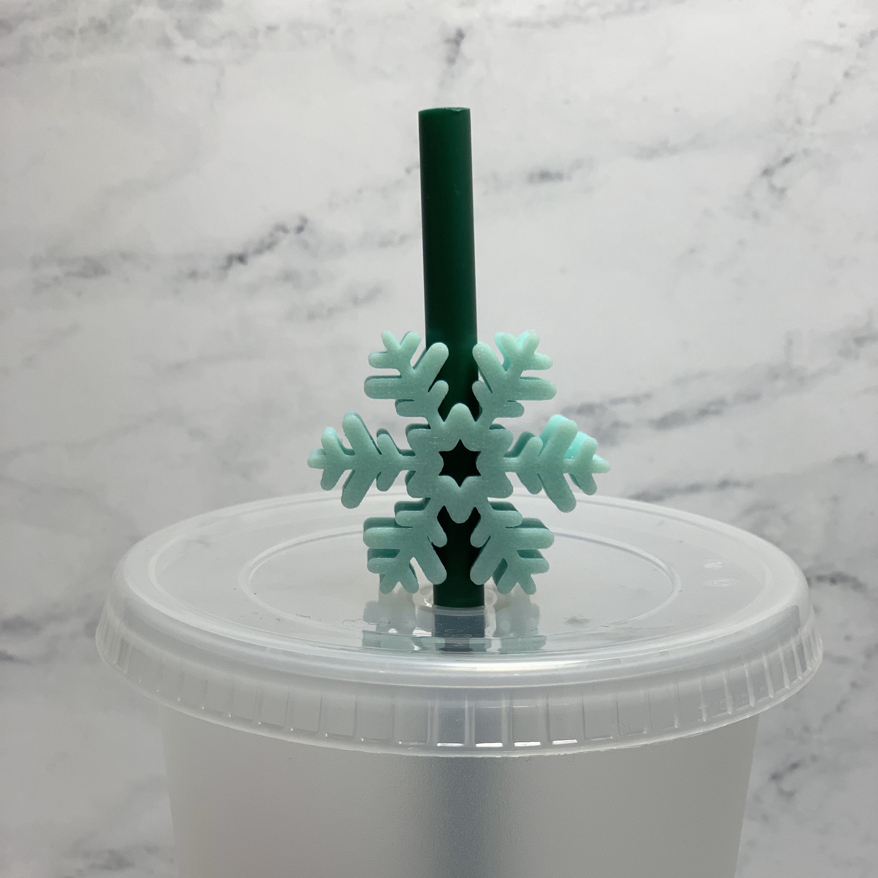 Snowflake Straw Slider Straw Decoration - Etsy