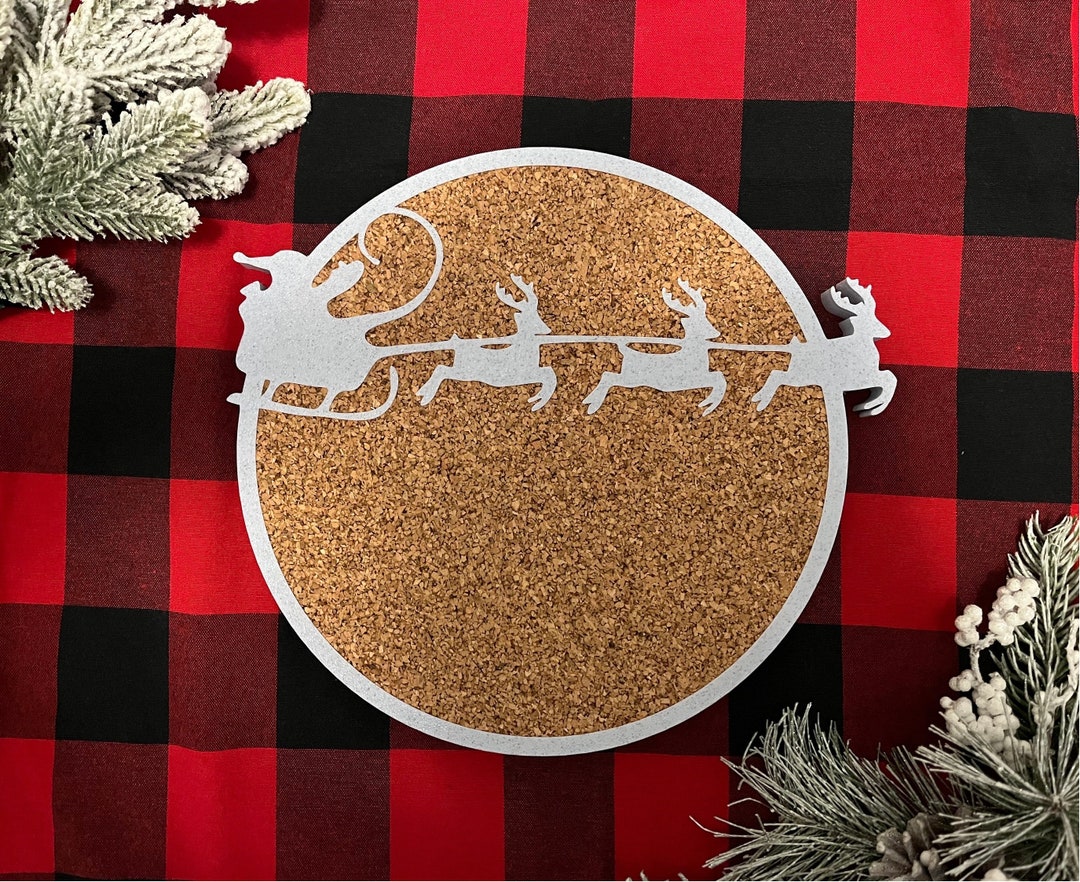 Santa's Sleigh Pin Board Cork Board multiple Sizes - Etsy