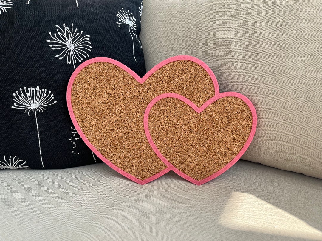 Double Heart Pin Board Cork Board multiple Sizes - Etsy