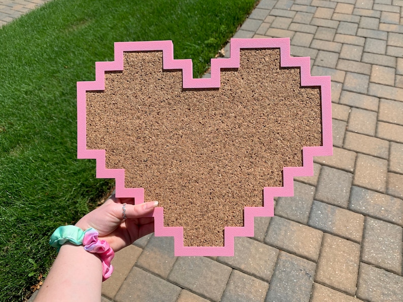 Pixel Heart Shaped Pin Board Cork Board multiple Sizes - Etsy