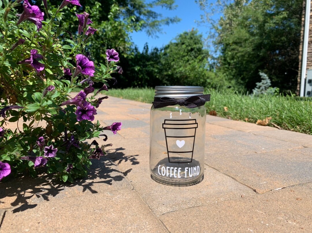 Coffee Fund Mason Jar Bank pint Size - Etsy