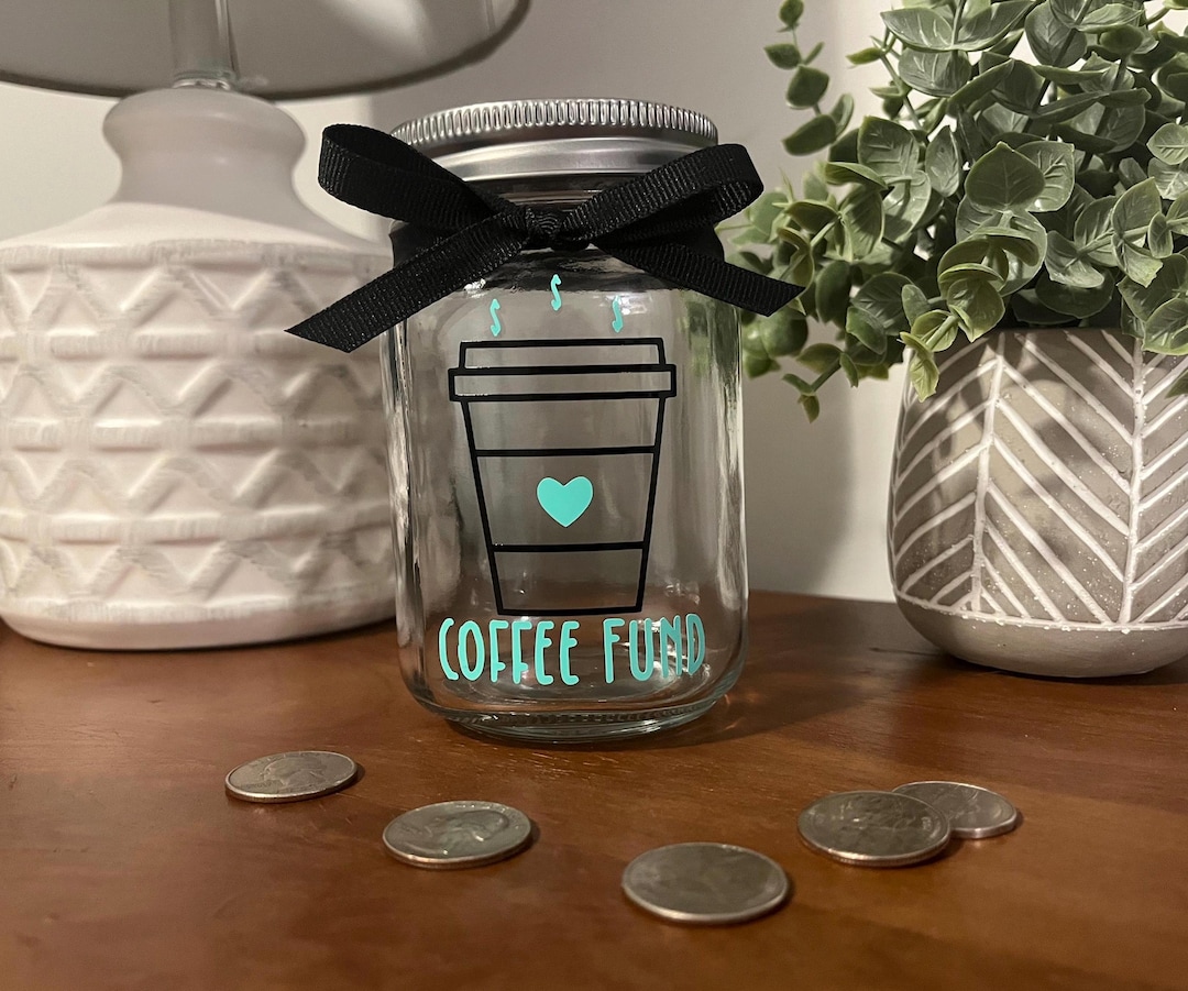 Coffee Fund Mason Jar Bank (pint Size) - Etsy