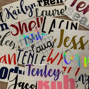 Custom Name Decal - Vinyl Name Decal - Vinyl Name Sticker (9 Inches ...