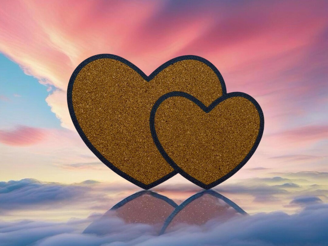 Double Heart Pin Board | Cork Board (multiple Sizes) - Etsy