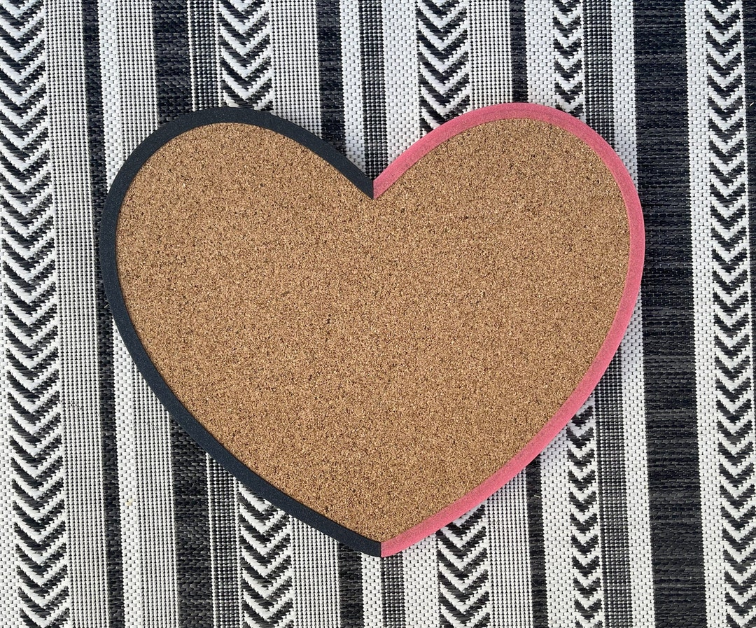 Large Heart Shaped Pin Board | Cork Board (18" X 15") (multi-color) - Etsy