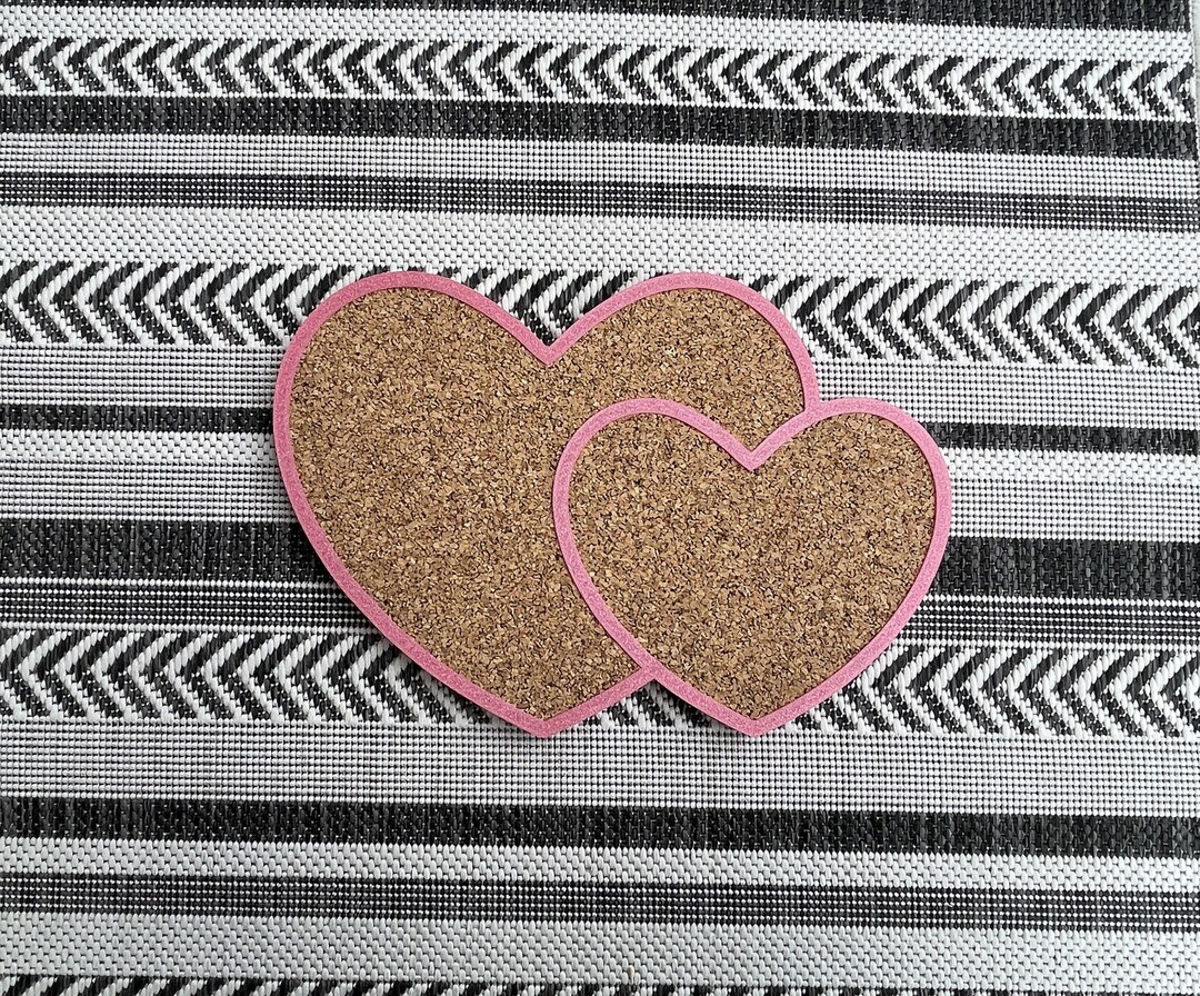 Double Heart Pin Board Cork Board - Etsy
