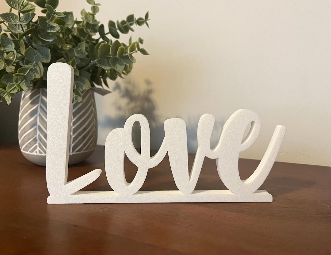 Love Sign Decor | Self-standing Love Sign| Tabletop Sign | 3D Printed ...