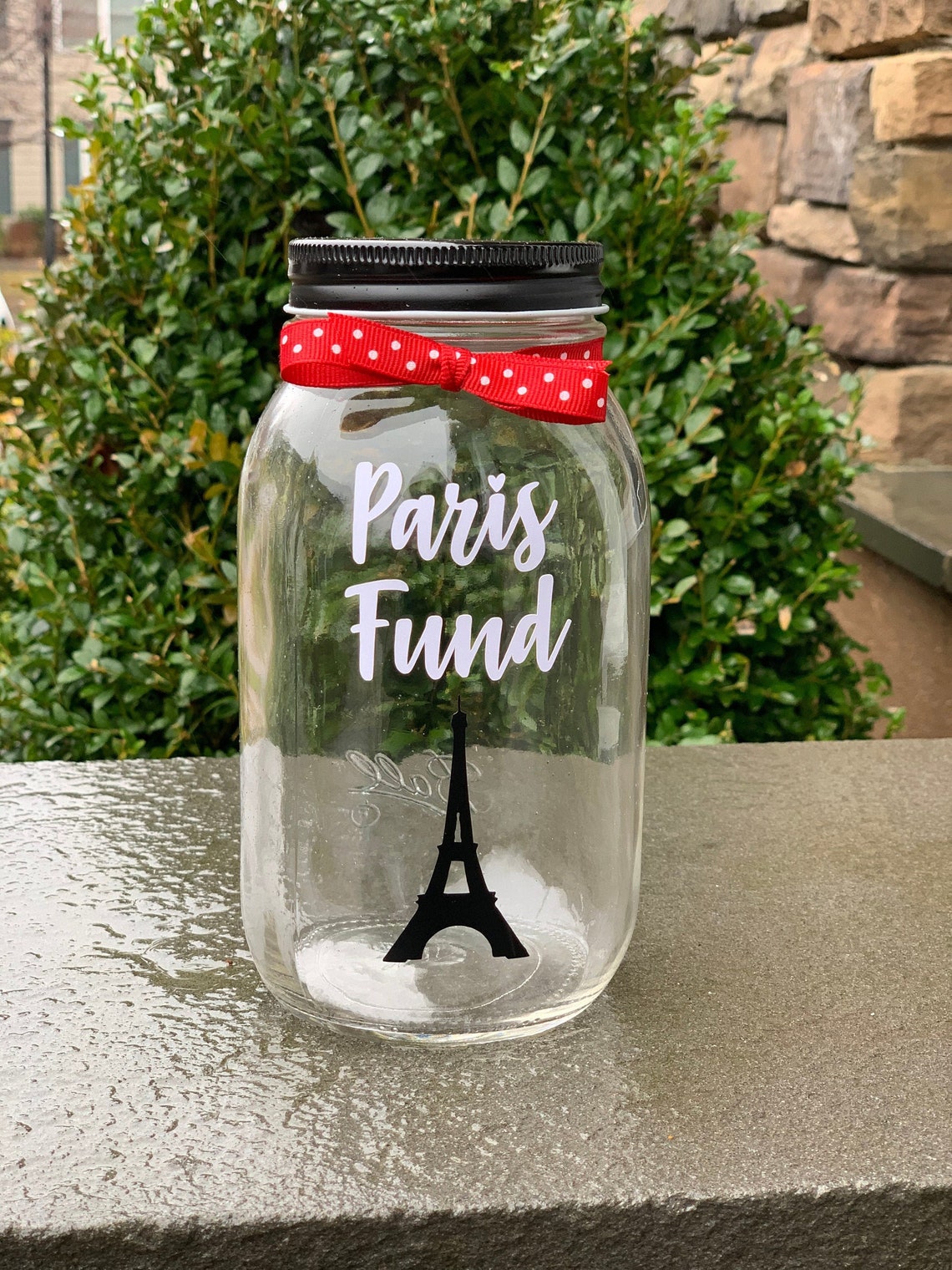 Paris Fund Mason Jar Bank - Etsy