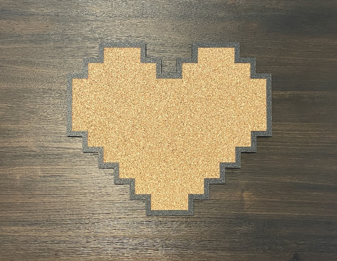 Large Pixel Heart Shaped Pin Board | Cork Board (17.5" X 14.875") - Etsy