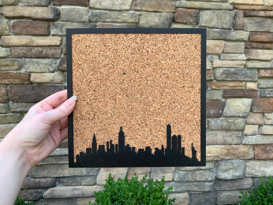 City Skyline Pin Board | Cork Board (multiple Sizes) - Etsy