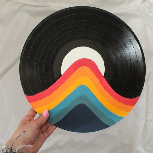 Hand-painted Vinyl Retro Record | Etsy