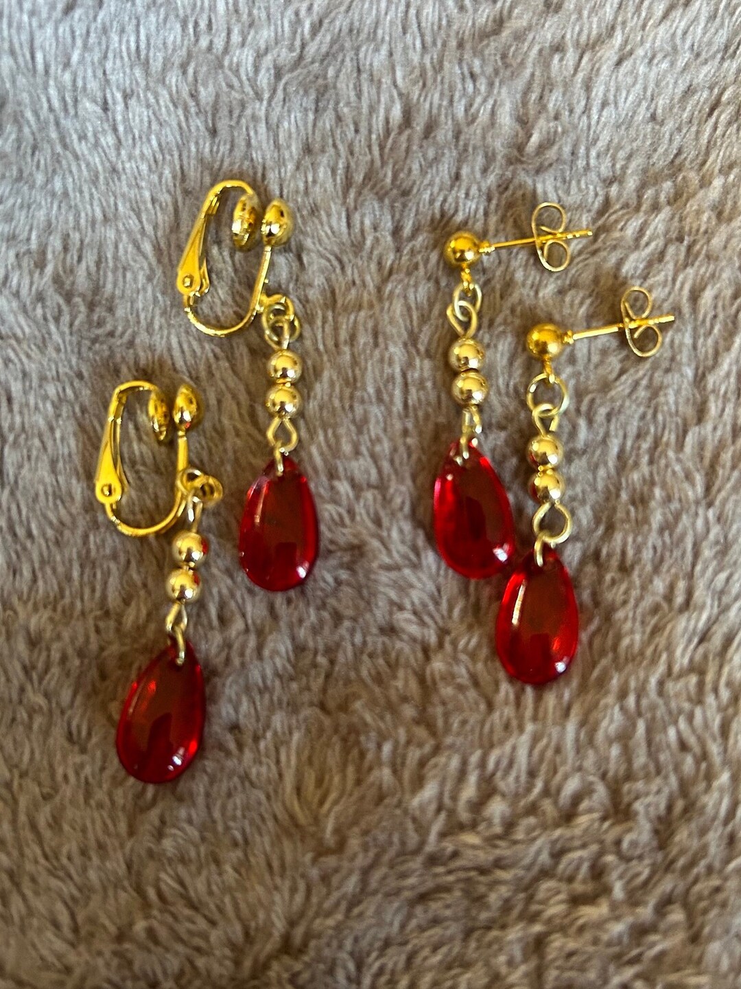 Genshin Inspired Earrings Childe/tartaglia/ajax Casual Cosplay, Pierced ...