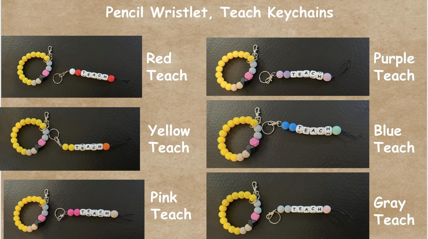 Teacher, School Staff Bundle ( Keychain, Wristlet, Pens) - Etsy
