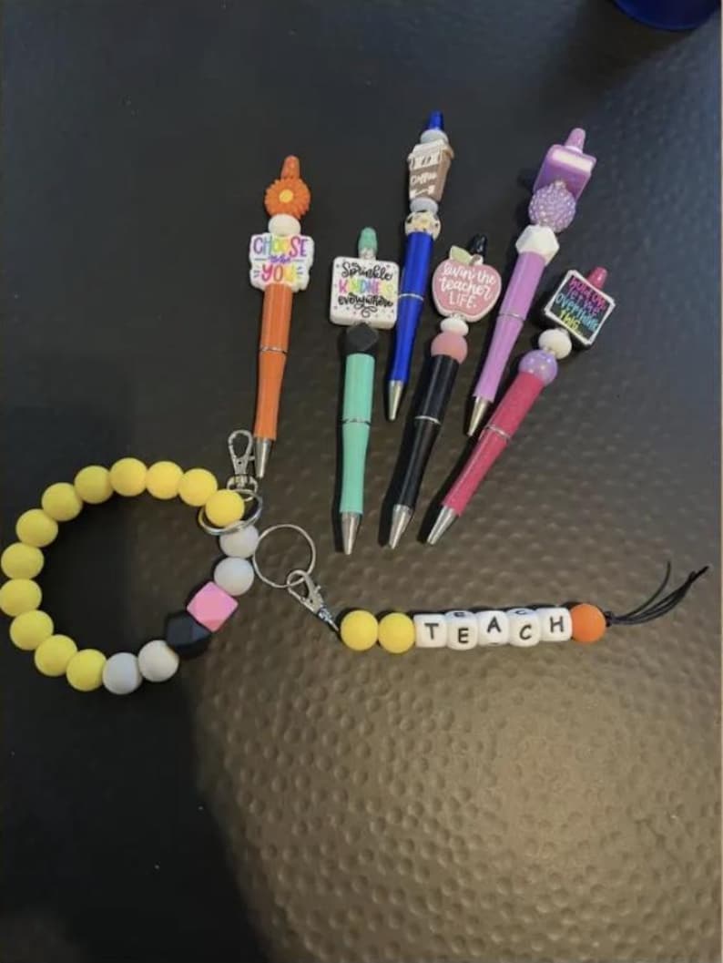 Teacher, School Staff Bundle ( Keychain, Wristlet, Pens) - Etsy