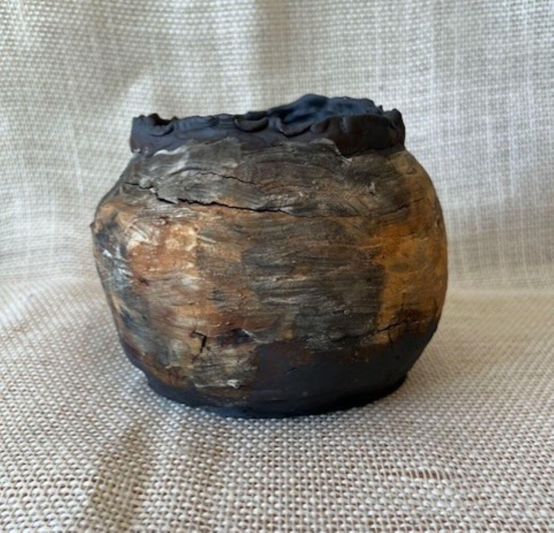 Rustic Handmade Round Primitive Coil Pot for Cactus, Succulent, Caudex ...