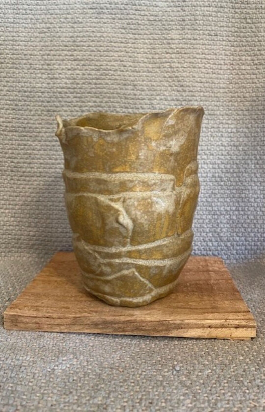 Rustic Handmade Tall Strip Pot / Planter 5.5 - Etsy