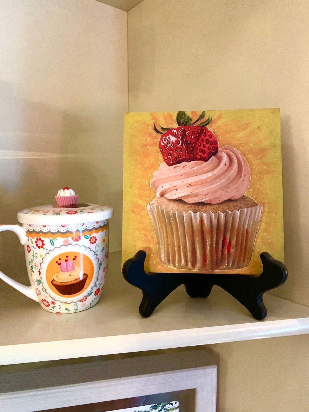 Cupcake Print 6x6 Inches, Hand Drawn Color Pencil Print, Dessert Print ...