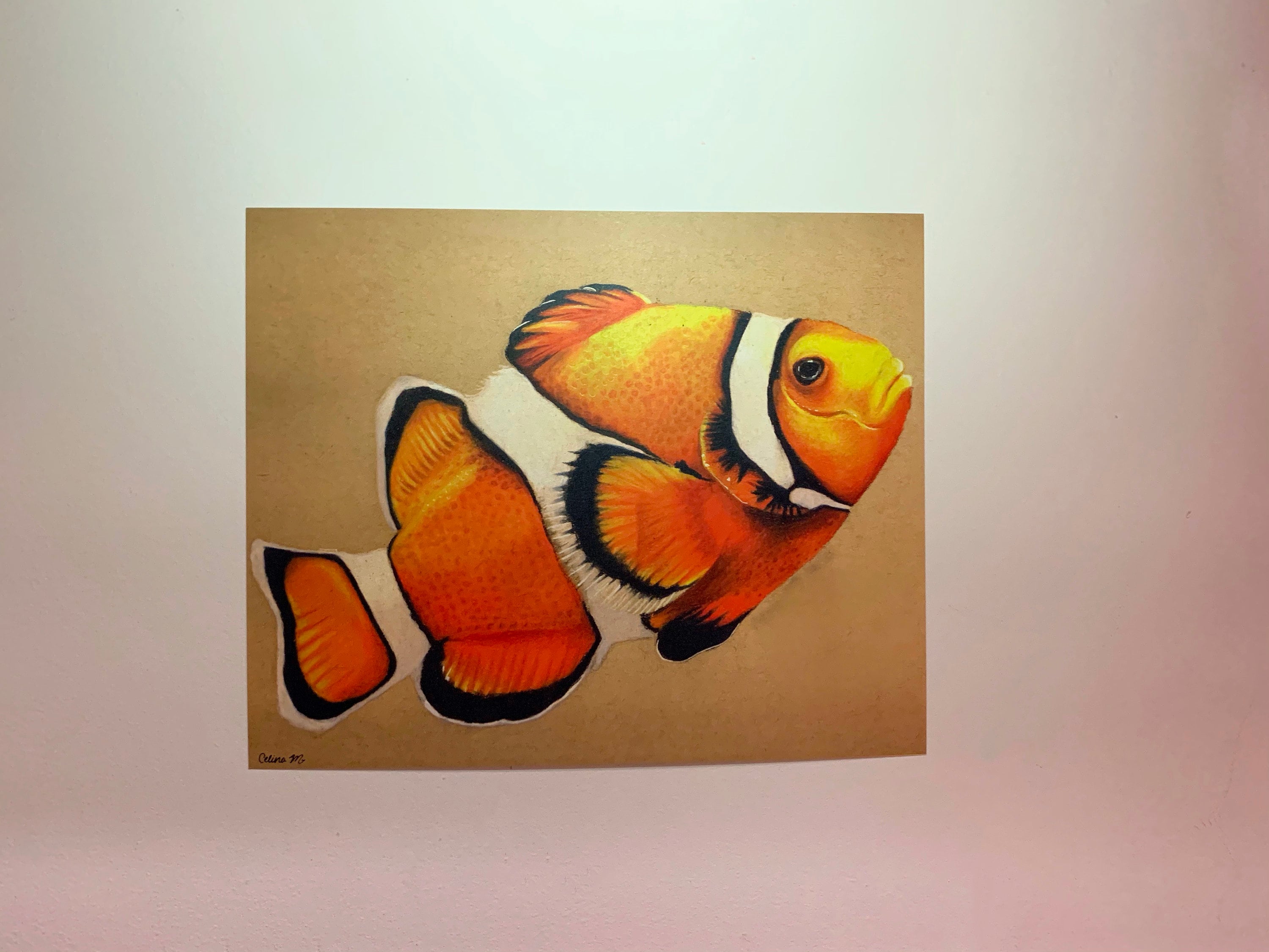 Clownfish Print 8x10 Inches, Hand Drawn Color Pencil Drawing Print ...