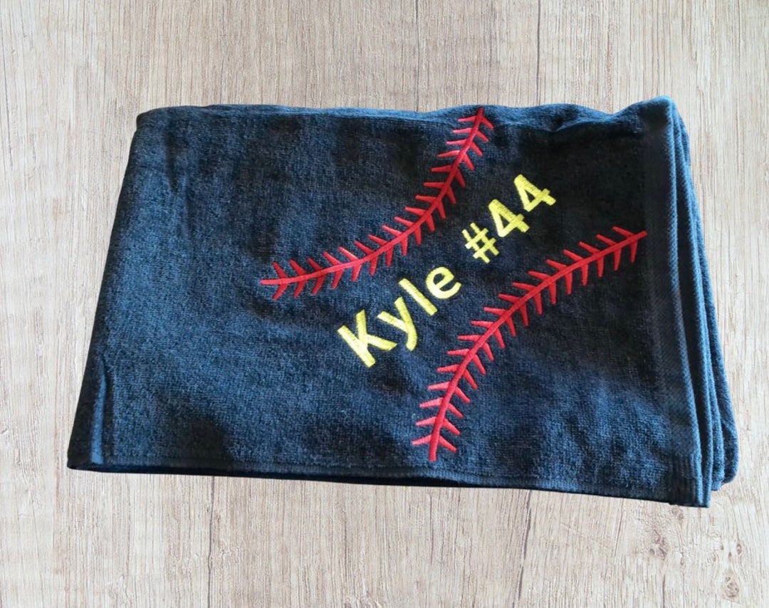 Baseball Beach Towel, Personalized Beach Towel, Embroidered Beach Towel ...