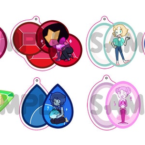 Steven Universe Crystal Gems Acrylic Keychains double Side - Etsy