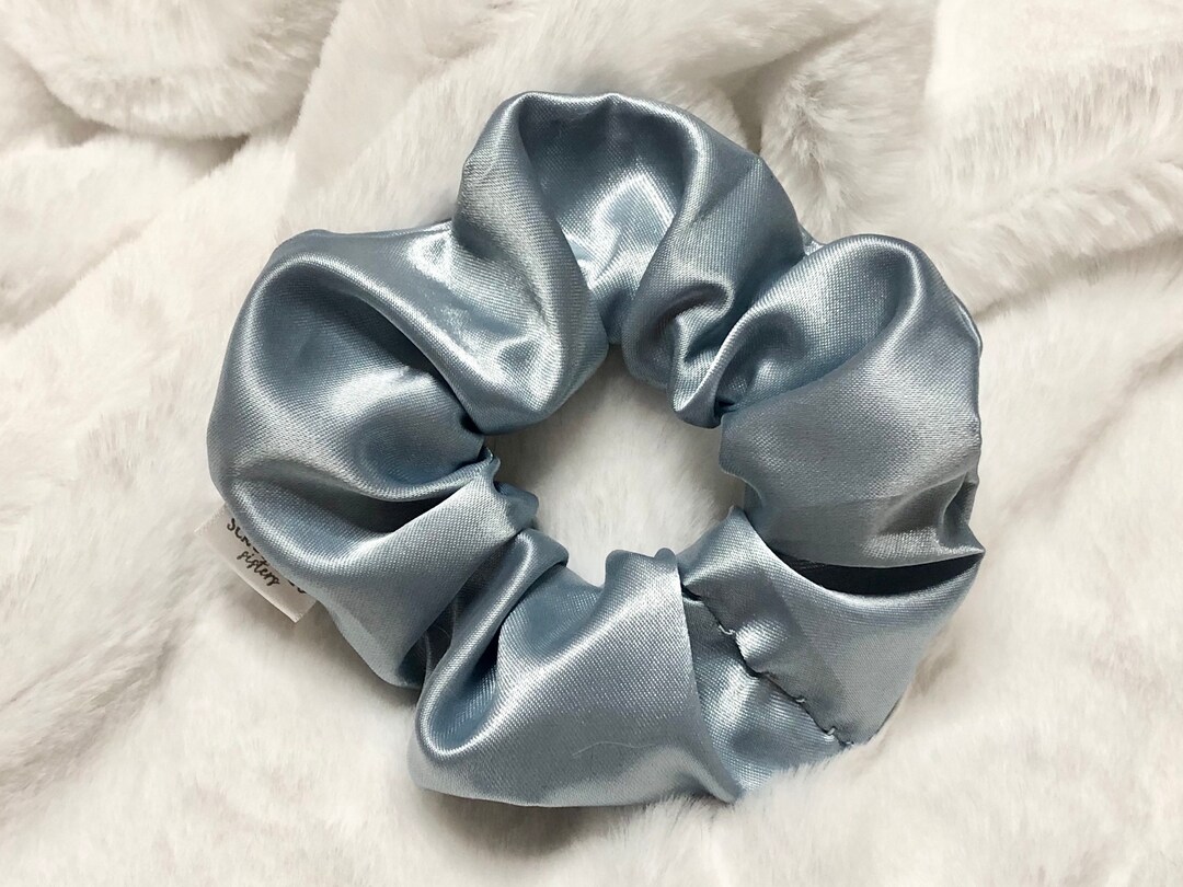 Icy Blue Satin Scrunchie / Blue Scrunchies / Light Blue Fancy scrunchie ...