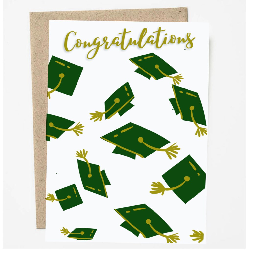 Black & Green Graduation Card - Etsy