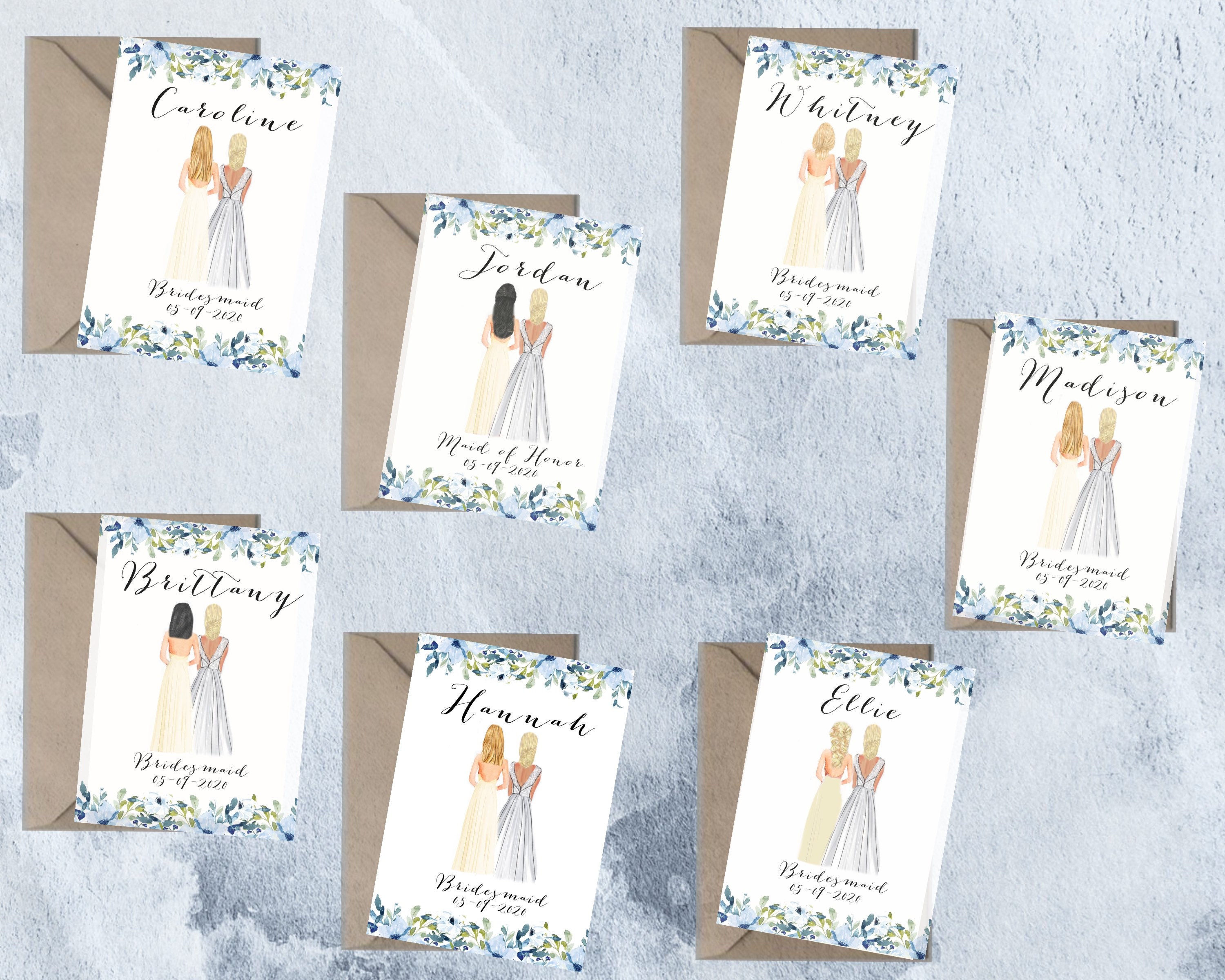 Custom Bridal Party Cards, Personalized Wedding Proposal Card - Etsy