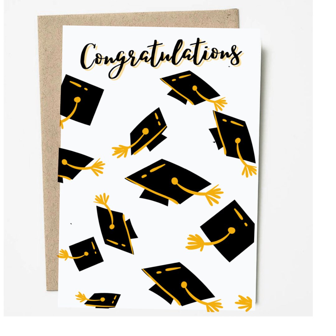 Black and Gold Graduation Card - Etsy