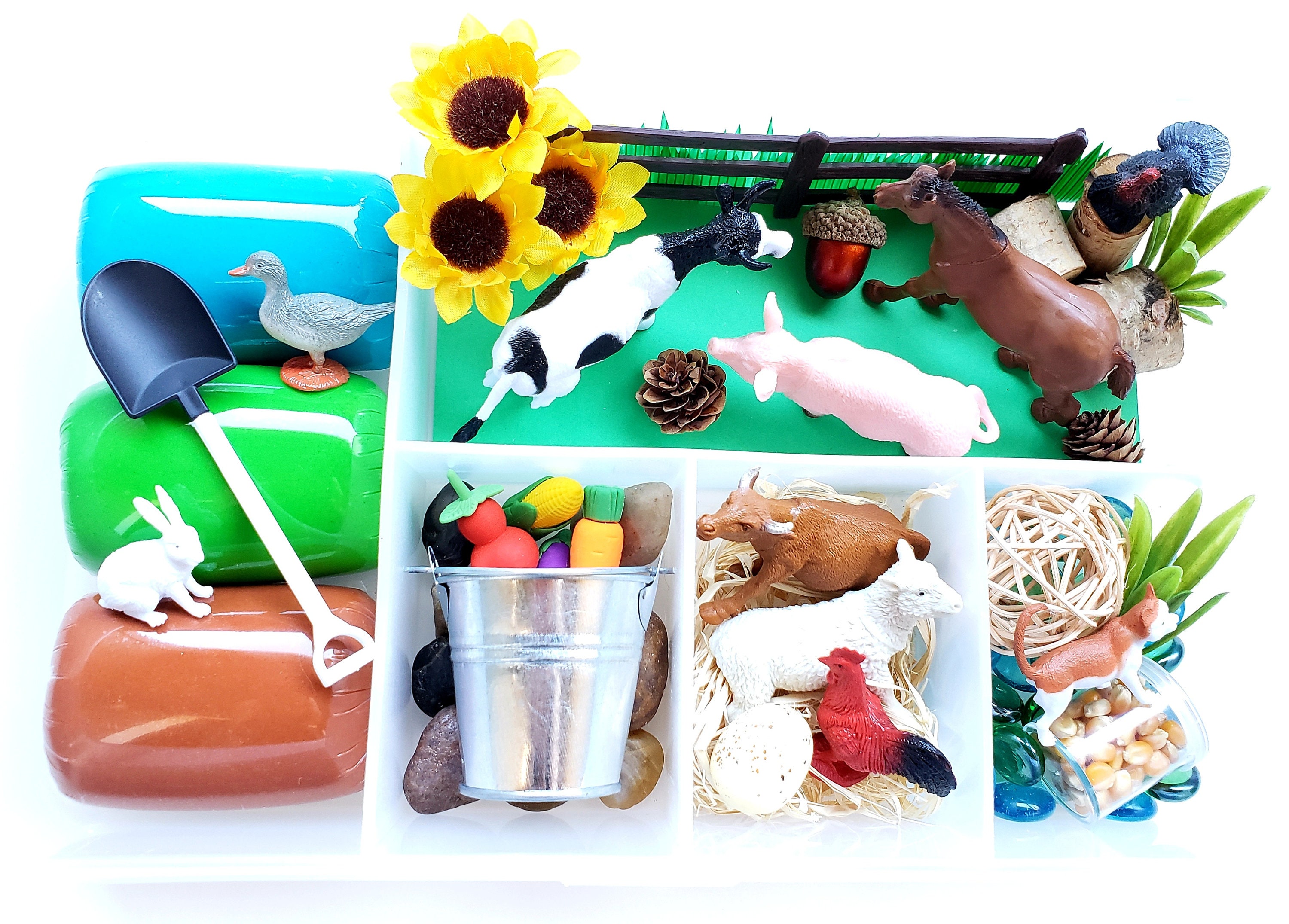 Farm Playdough Kit Farm Sensory Kit Farm Sensory Bin - Etsy