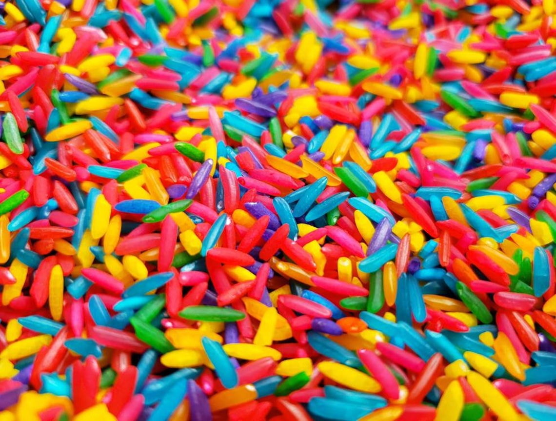 Rainbow Rice Colored Rice Sensory Rice Sensory Bin | Etsy