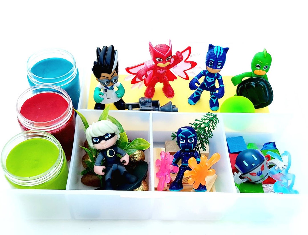 PJ Mask, Play Dough Kit, Sensory Bin, Sensory Kit, Pj Mask Birthday ...