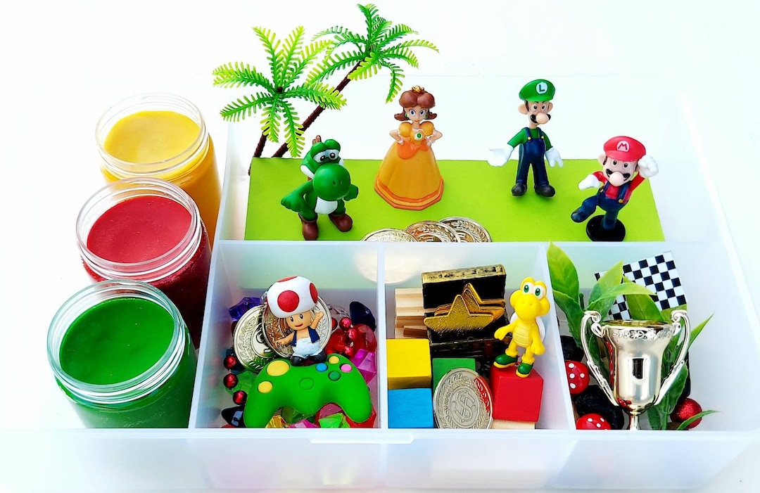 Super Mario, Mario Sensory Kit, Mario Playdough Kit, Sensory Bin ...