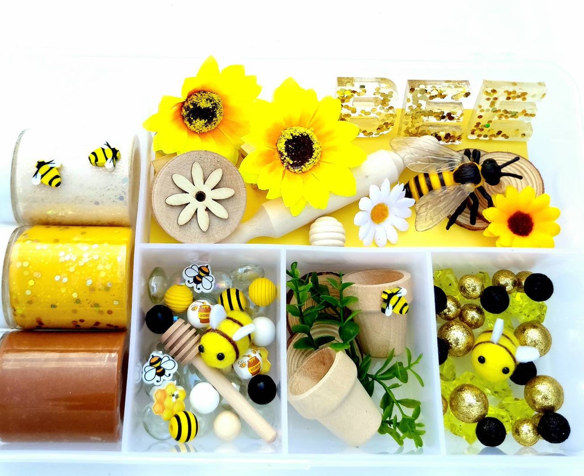 Bee Play Dough Kit Bee Sensory Kit Playdough Sensory Kit - Etsy