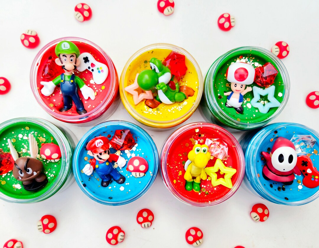Mario Party Favors, Playdough Jars, Playdough Kit, Super Mario Theme ...