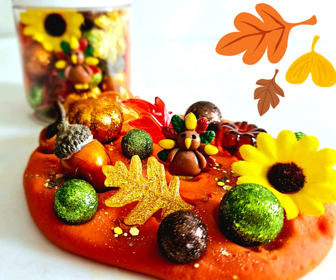 Turkey Playdough Kit, Fall Sensory Kit, Playdough Jar, Build a Turkey ...