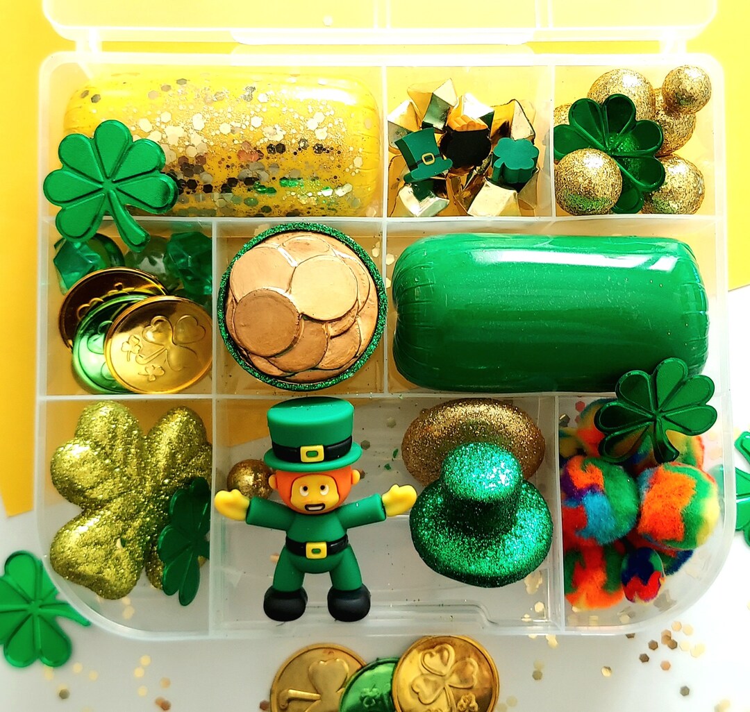 St Patricks Day Sensory Kit, St Patricks Day Sensory Bin, Play Dough ...