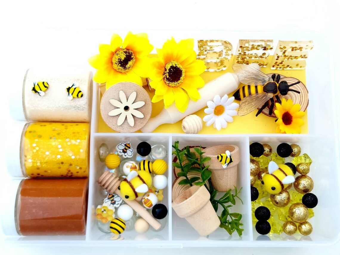 Bee Play Dough Kit Bee Sensory Kit Playdough Sensory Kit - Etsy