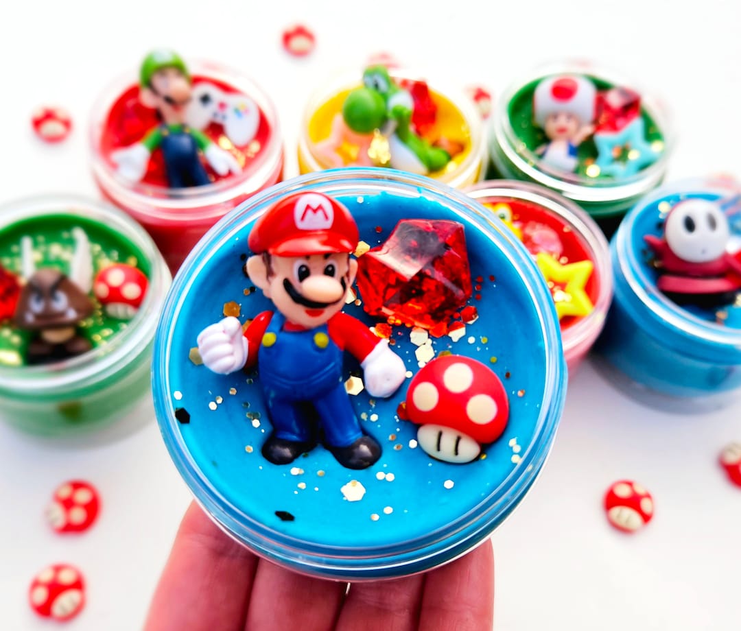Super Mario Party Favors, Sensory Jar Party Favor, Playdough Jar, Mario ...