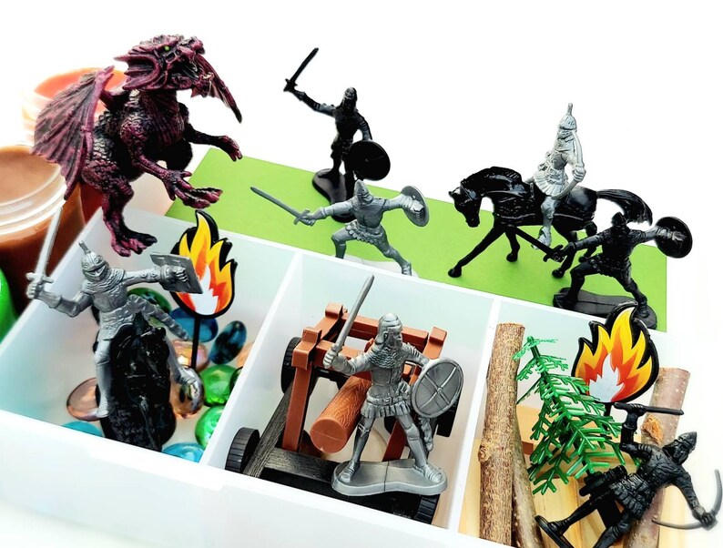 Knights and Dragons Playdough Kit Playdough Sensory Kit - Etsy