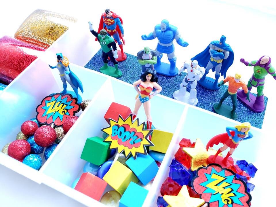 Superhero Playdough Kit Superhero Sensory Kit Playdough - Etsy