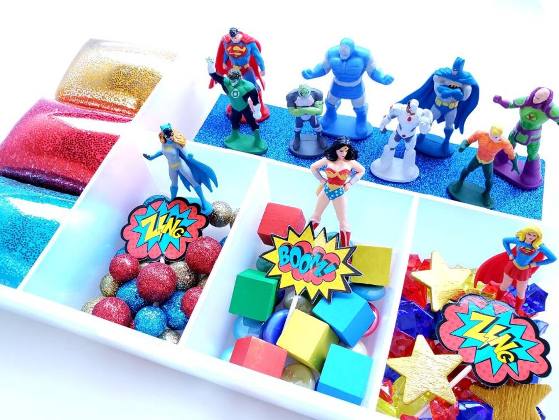Superhero Playdough Kit Superhero Sensory Kit Playdough - Etsy