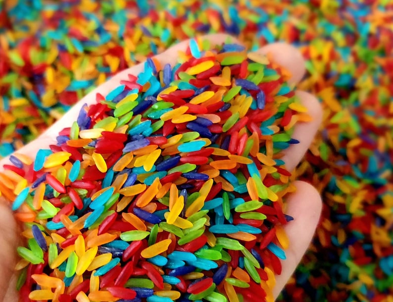 Rainbow Rice Colored Rice Sensory Rice Sensory Bin - Etsy